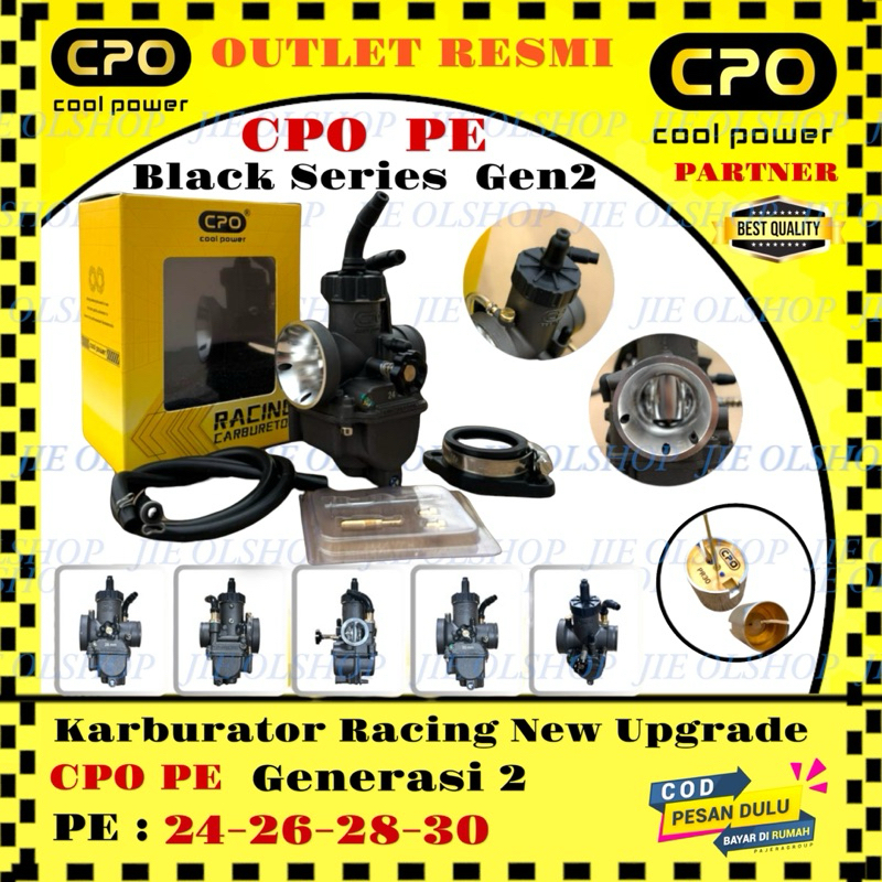 Carburetor Racing CPO Gen2 PE 24 26 28 30 Original Cool Power New Upgrade Generation 2nd Black ...