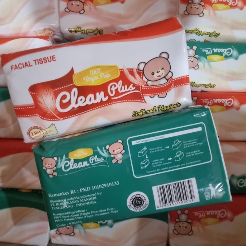 Tissue Clean Plus 6 PACK 35RB Facial Tissue Softpack Clean Plus 180 ...