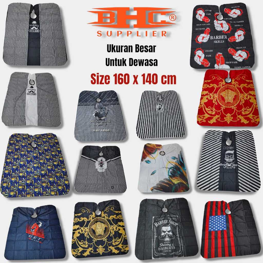 Original BARBERCAPE FABRIC KEP BARBERSHOP HAIR BARBERING CLOTH KIP HAIR ...