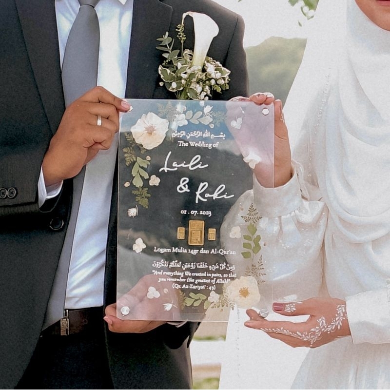 Mahar Frame A4-TRANSPARANT acrylic wedding Frame acrylic hantaran dowry ...