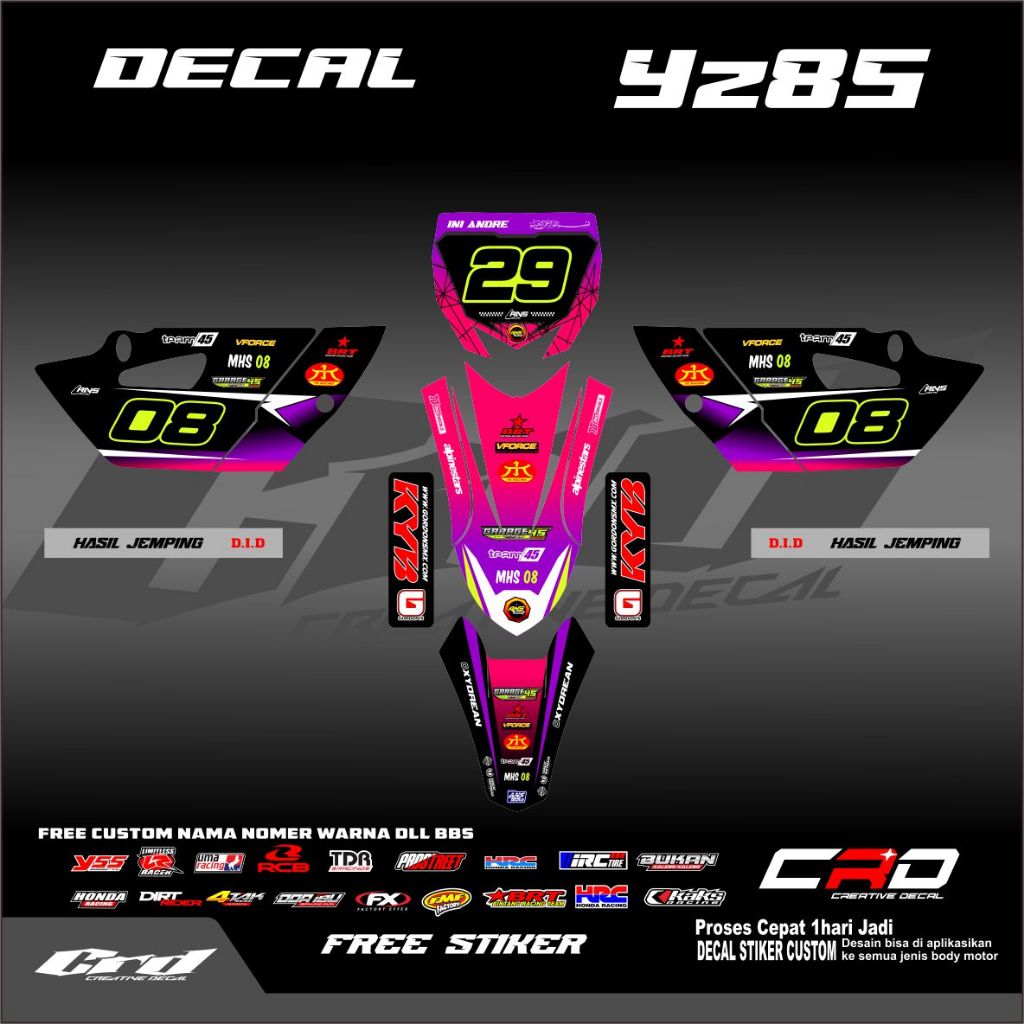 Sticker YZ85 OLD/NEW DECAL YZ 85 NEW Duck Standard DECAL STICKER YZ 85 ...