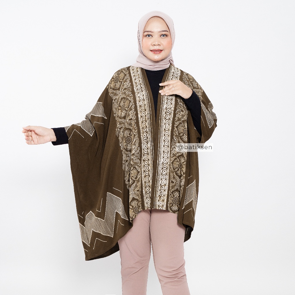 Cardigan OUTER Tiedye BATIK Women NATIVE Brown OUTER Beach CARDIGAN ...