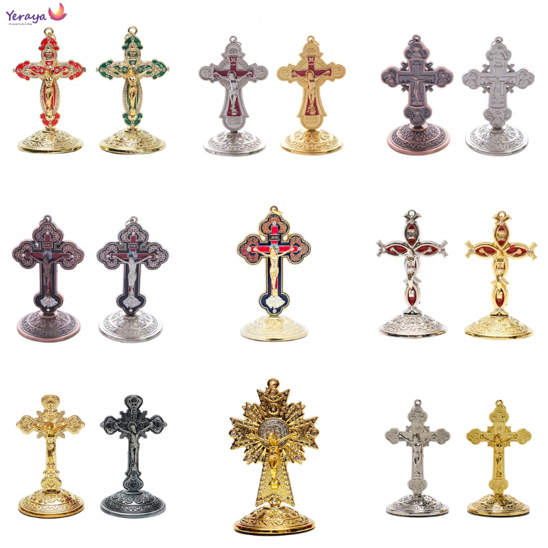 Catholic Mini Sitting Cross Display Wall Hanging Cross Spiritual Corpus ...