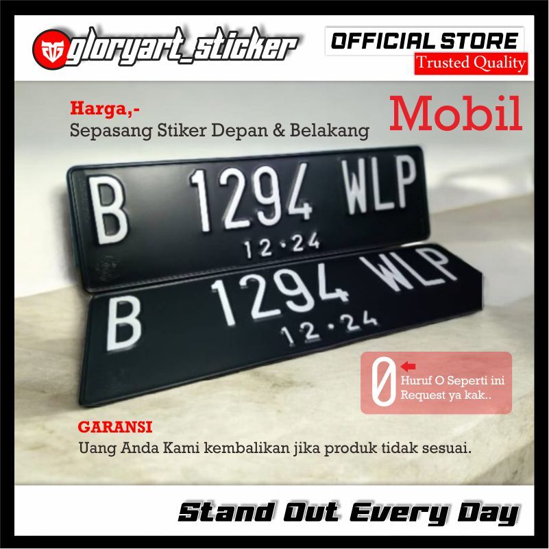 Car Number Plate Sticker Sticker Economical Price Logo Detailed Front ...