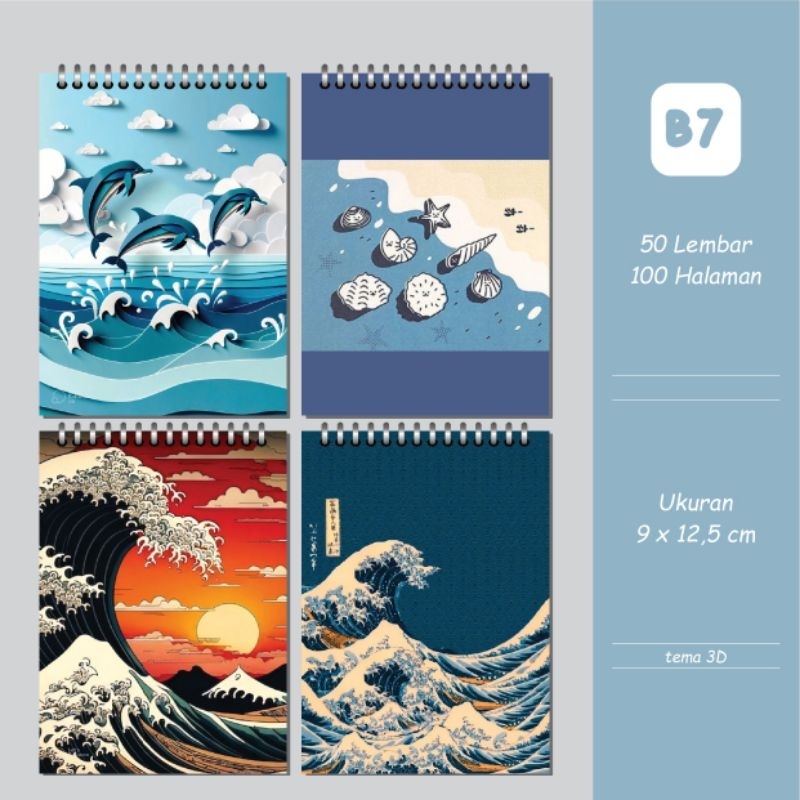 [HNC] Small Sketch Book B7 Contents 50 Sheets 100 Pages Plain B7 Mini ...