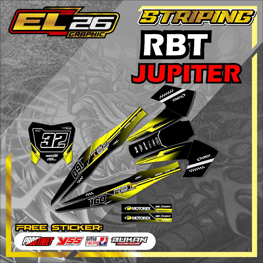 542 STRIPING STICKER RBT JUPITER - STICKER RBT JUPITER MOTIF RACING ...