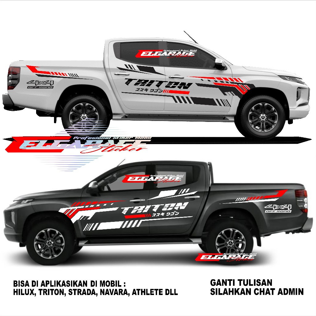 Triton car sticker cutting car side body sticker triton trd car sticker ...