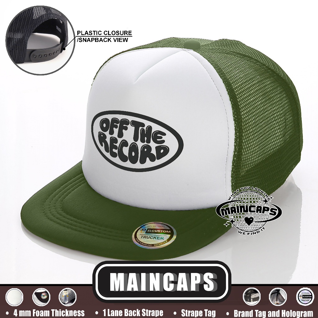 Maincaps - OFF THE RECORD snapback hat / Custom / Own Design / Trucker ...