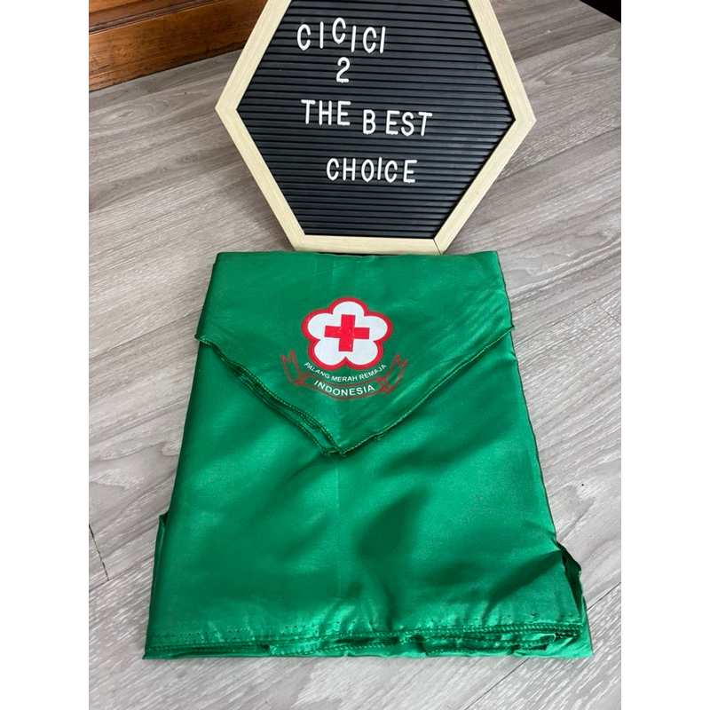 MERAH HIJAU Pmr Mula Green Scarf With Red Cross Scarf | Shopee Malaysia
