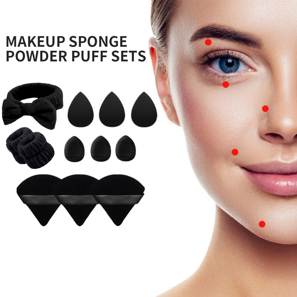 HITAM Triangle Sponge Pizza Sponge Large Size Puff Sponge Elastic Face ...