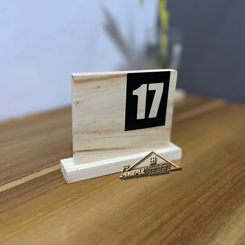 Minimalist Aesthetic Rectangular Wooden Table Number Plate Stand ...