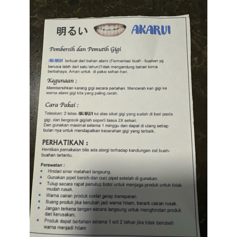 Akarui teeth cleaner and whitener | Shopee Malaysia