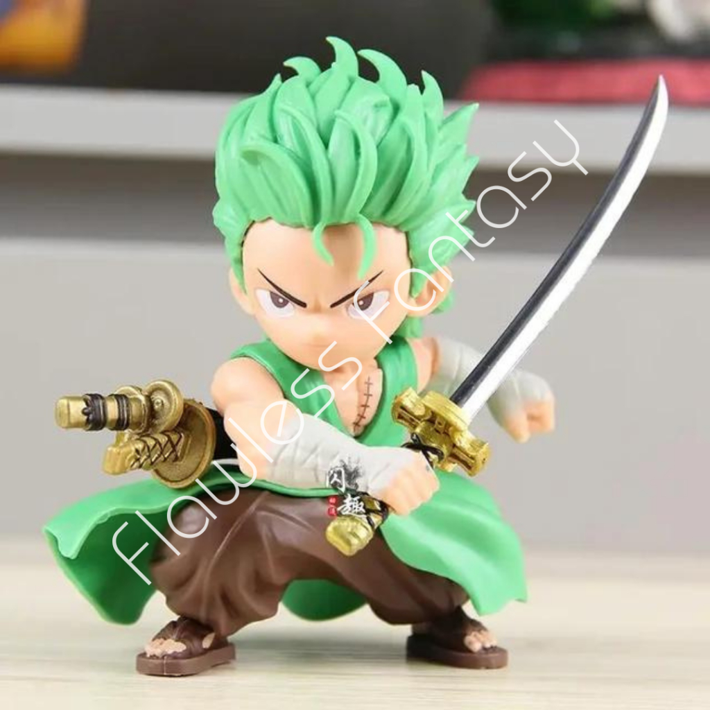 One Piece Roronoa Zoro Mini Character Cute Chibi Anime Figure | Shopee ...