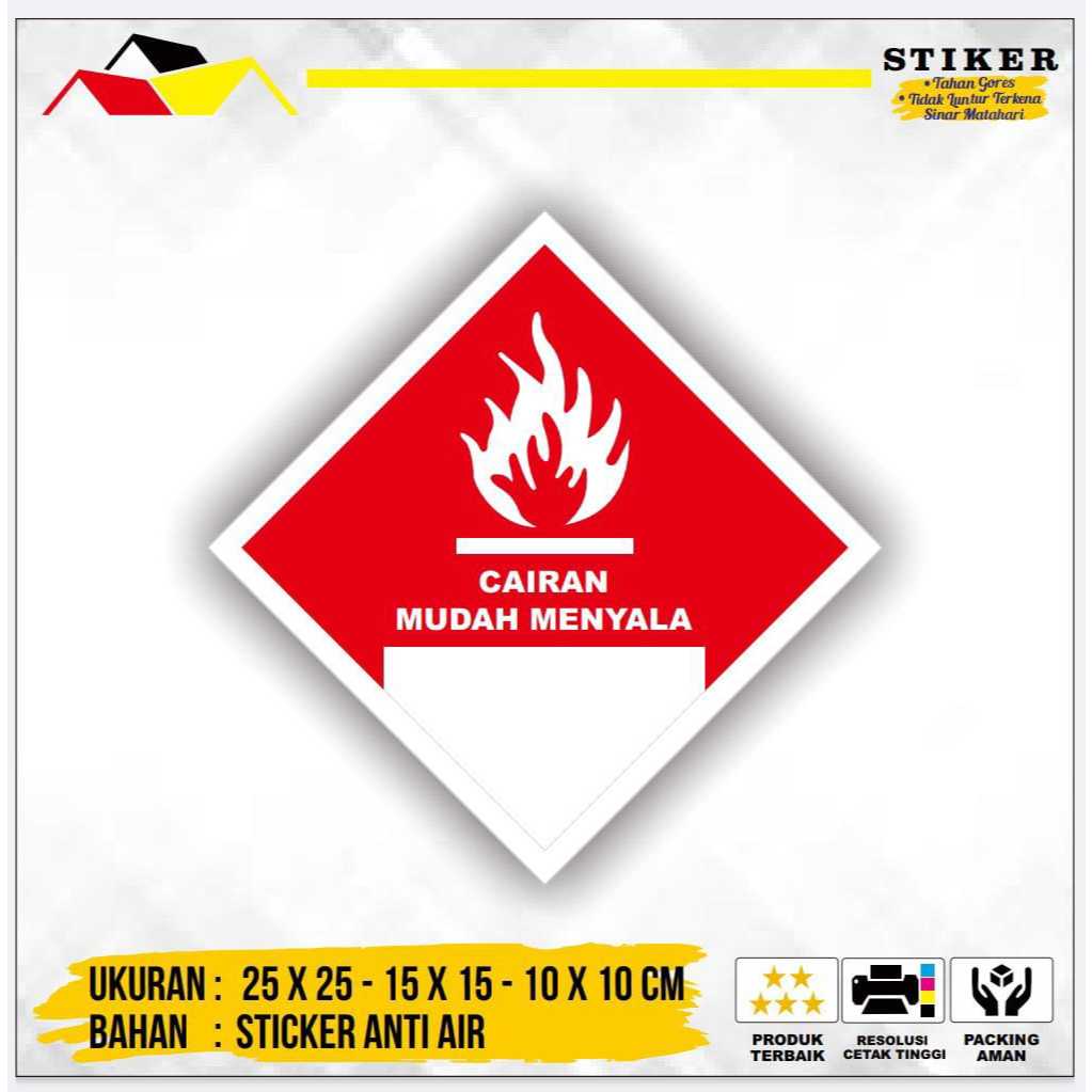 Liquid Hazmat B3 Waste K3 Label Symbol Sticker Easy to turn on | Shopee ...