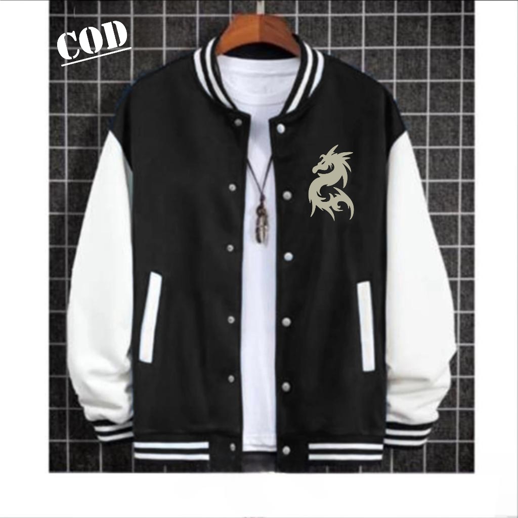 Varsity Baseball Jacket Dragon Button Text SILVER Varsity Jacket Button ...