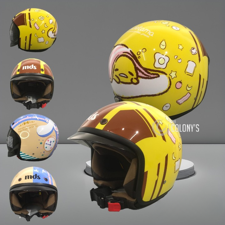 MDS RETRO MAGNUM SANRIO CINNAMOROLL 3 CREAM HALF FACE HELMET | Shopee ...