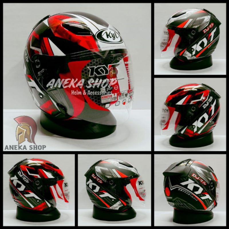 Kyt DJ MARU 15 HELMET | Red GLOSSY / RED DOFF | Single VISOR | Sni ...