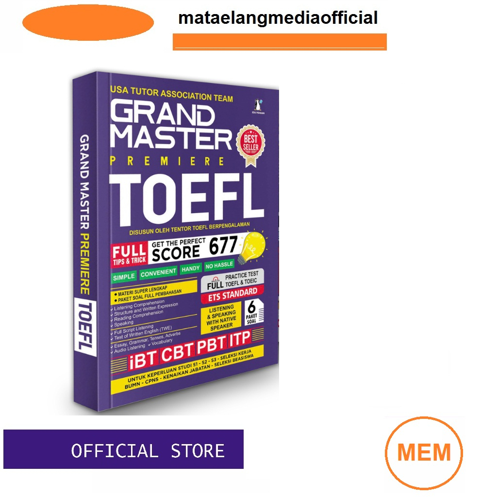 Grand Master Premiere TOEFL TOEIC ITP iBT CBT PBT Standard ETS - Grammar - Conversation | Shopee ...