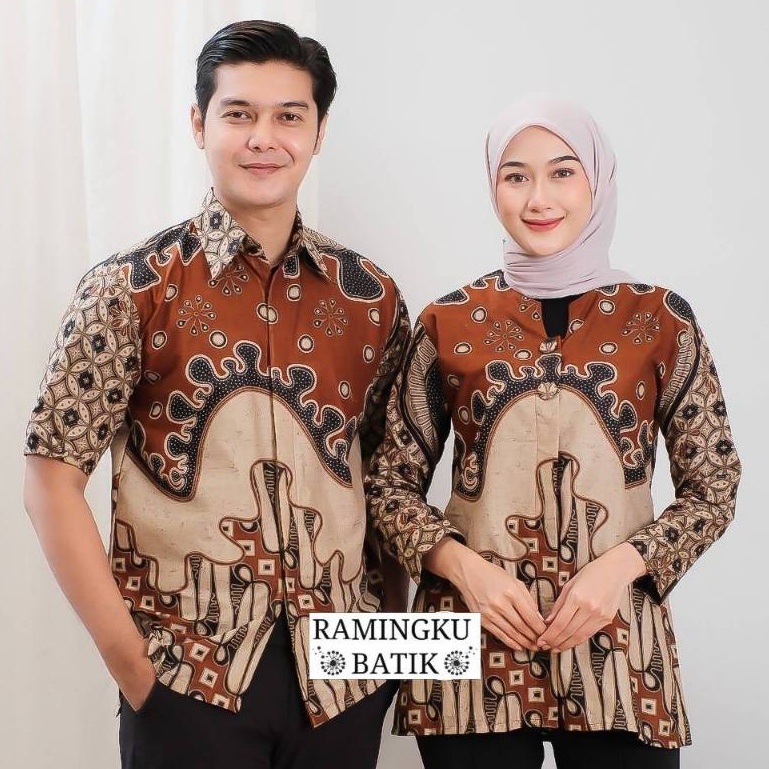 Modern Couple Batik Tops Blouse Batik Office Work Women Batik Shirts ...