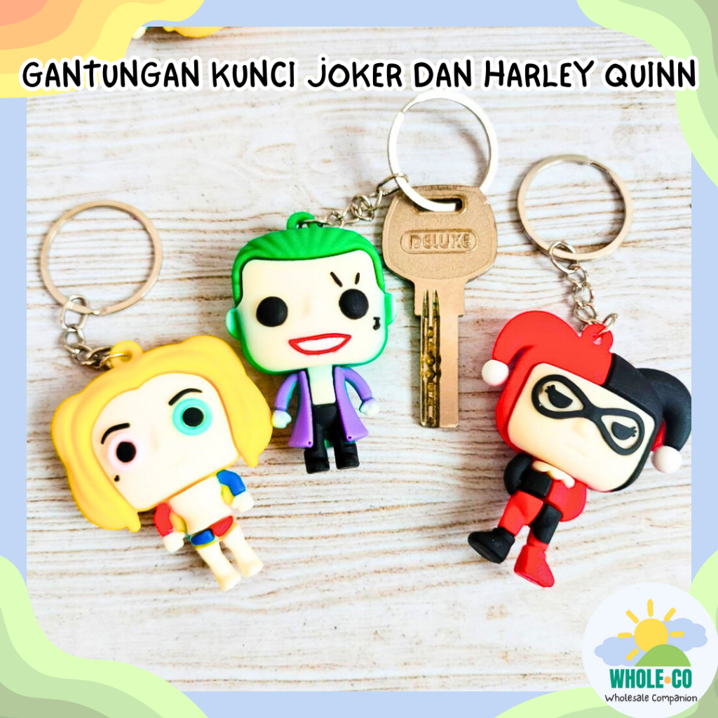 GANTUNGAN Joker and Harley Quinn Premium Suicide Squad Batman Keychains Unique Cute Wholesale ...