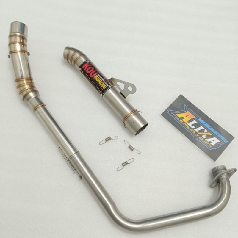 Kou mahachai SUPER open spec pipe 1set and big elbow for tmx 125 tmx ...