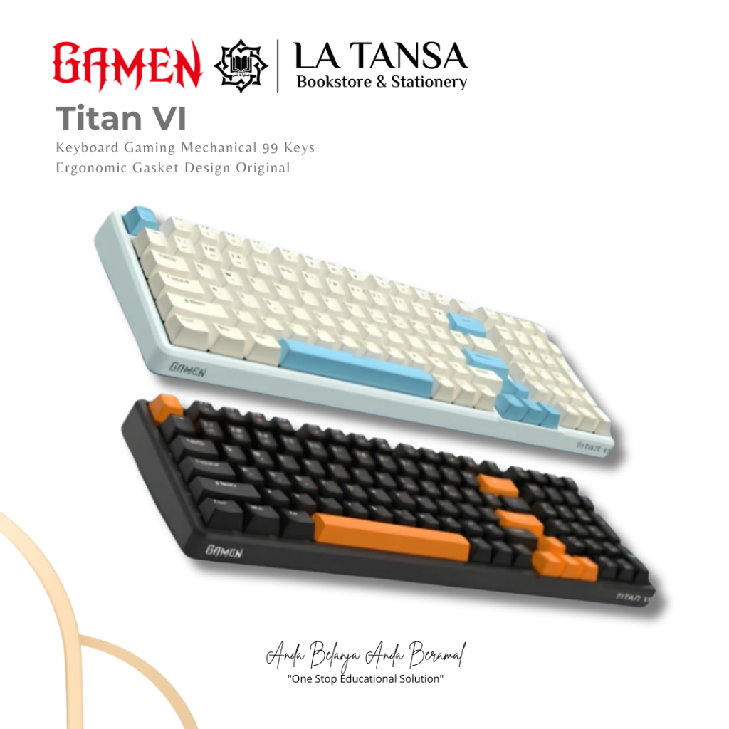 Gamen Titan VI Mechanical Gaming Keyboard 99 Keys Ergonomic Gasket ...