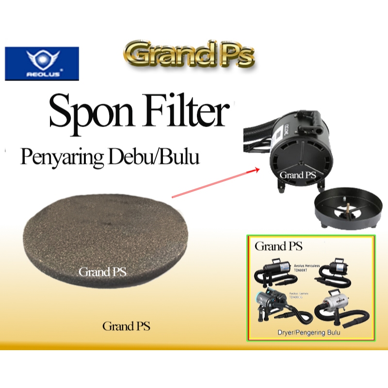 MESIN Dryer Aeolus Dirt filter sponge (machine motor is more durable ...