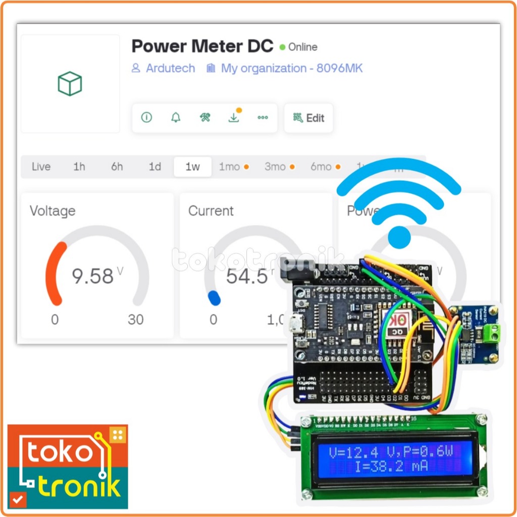 Starter Kit IoT Power Meter DC Monitoring DC Current With NodeMCU WiFi ESP8266 | Shopee Malaysia