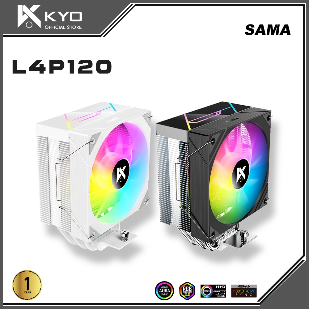 Kyo Sama L4P120 CPU COOLER ARGB FAN PROCESTOR COOLER ARGB 4 Heatpipe ...