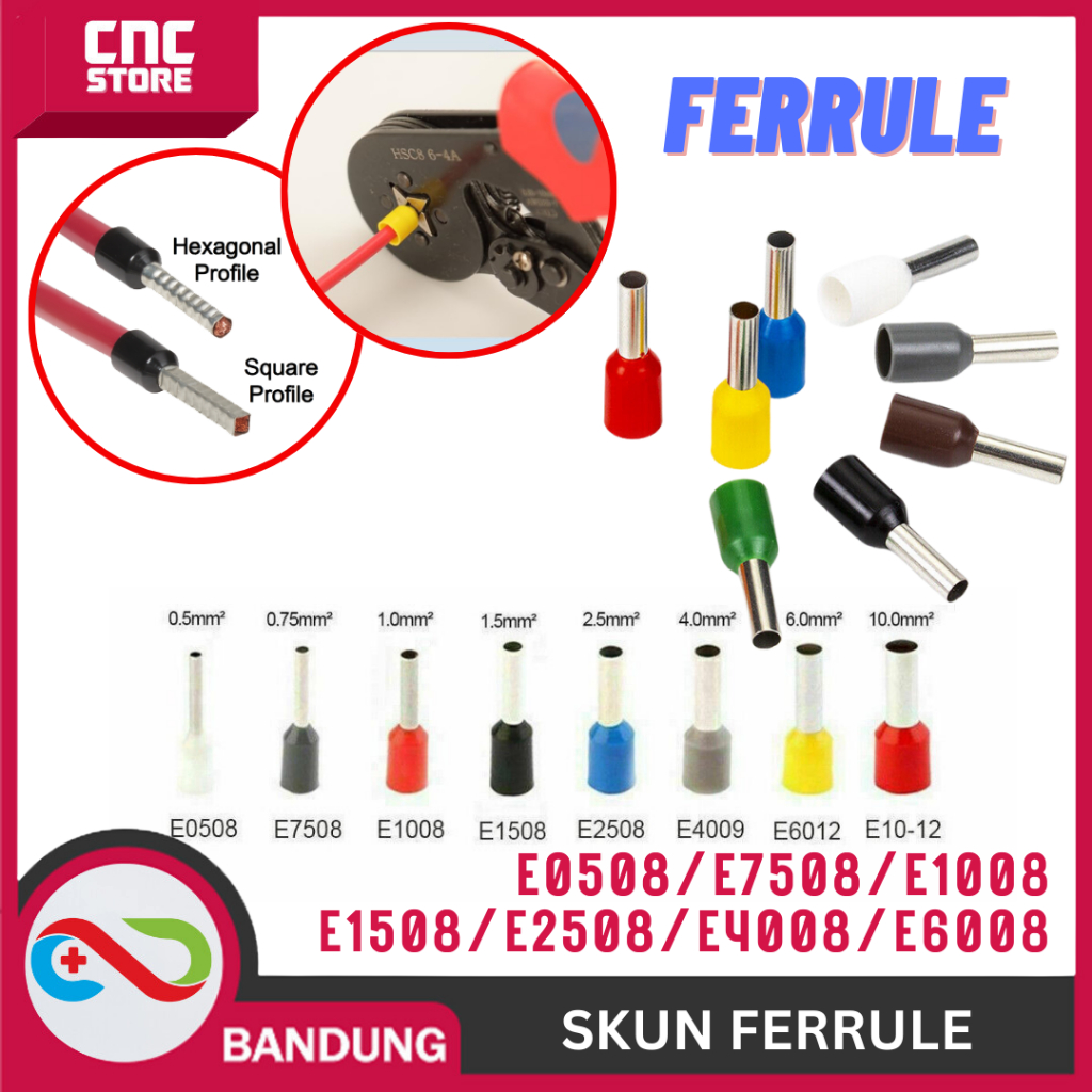 Skun FERRULES SKUN STICK CABLE E0508 E7508 E1508 E1008 E2508 E4010 | Shopee Malaysia