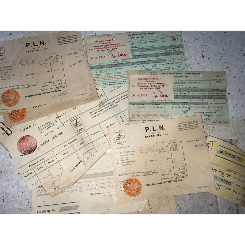 Collection Of Old-School Electrical Account Documents 1950s | Shopee ...