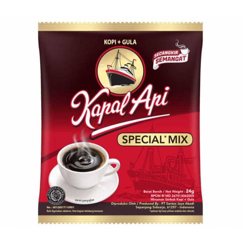 KAPAL API SPECIAL MIX COFFEE+SUGAR CONTENTS 10 / Kapal Api Special Mix ...