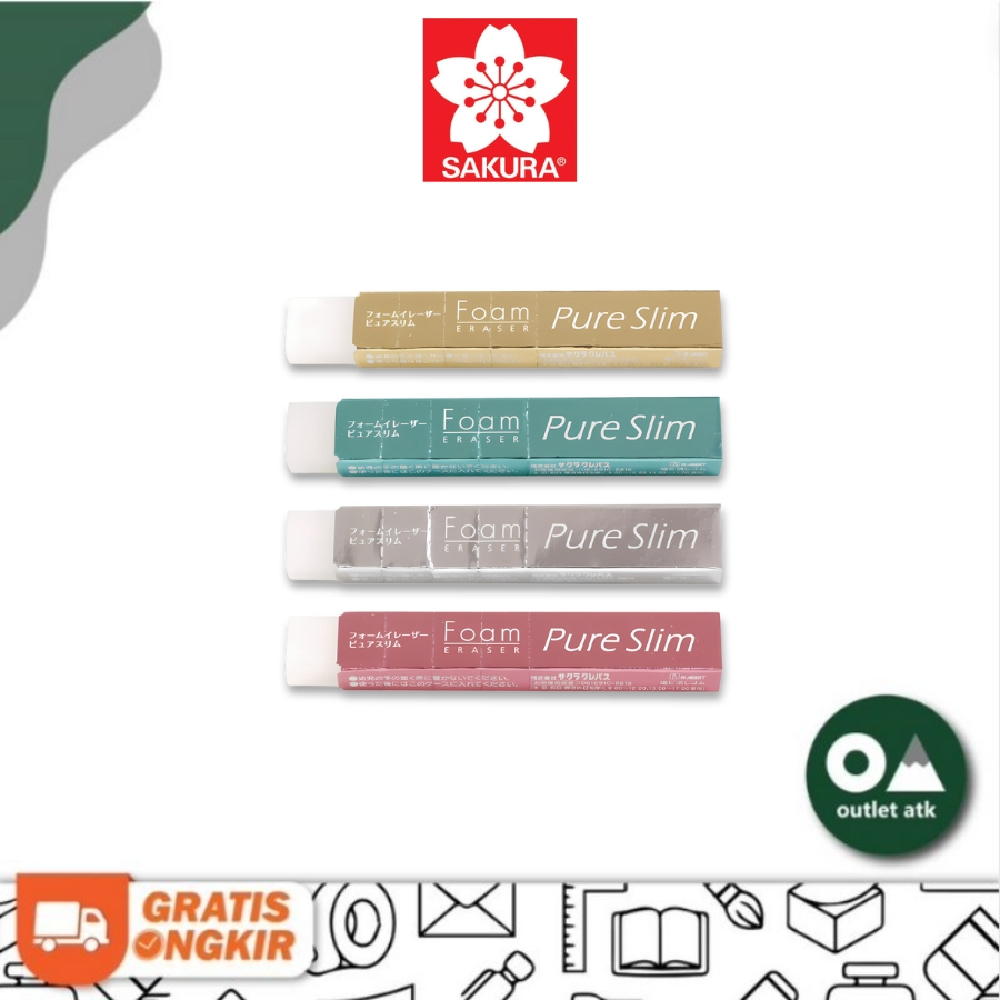 Sakura Pure Slim Foam Eraser - The Cleanest Pencil Eraser Ori Japan ...
