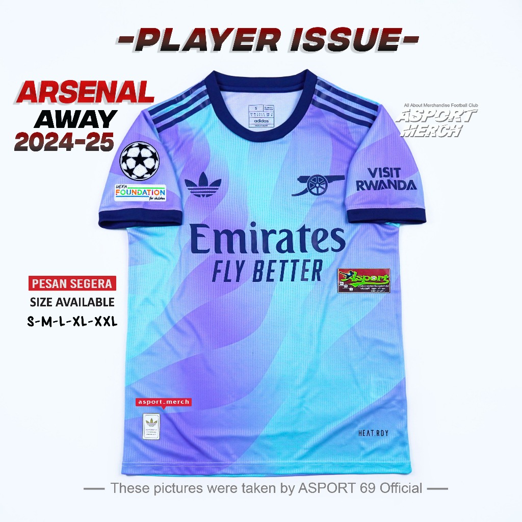 Arsenal THIRD PI 24 25 FOOTBALL JERSEY ARSENAL THIRD 2024 2025 PLAYER ...
