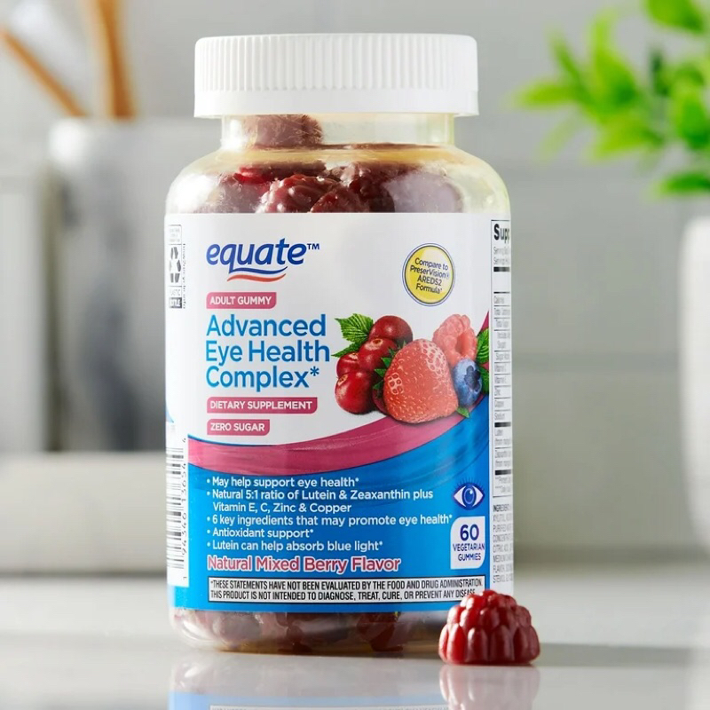 MATA Equate USA Zero Sugar Advanced Eye Health Complex Vegetarian Gummy ...