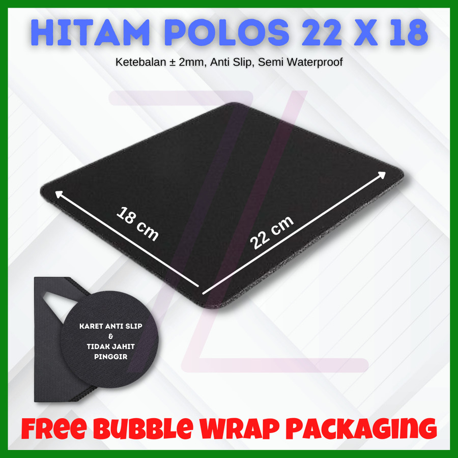 HITAM Small Mousepad / Plain Mousepad / Small Plain Mousepad / Black ...