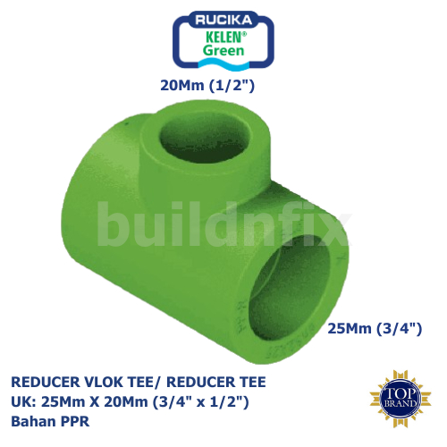 RUCIKA REDUCER VLOK TEE / REDUCER TEE PPR 25Mm X 20Mm (3/4" x 1/2 ...
