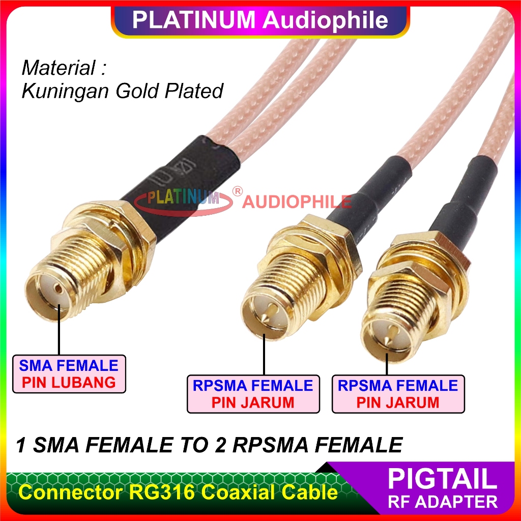 High School Female to Dual RPSMA Female Cable Pigtail Wifi Router Modem ...