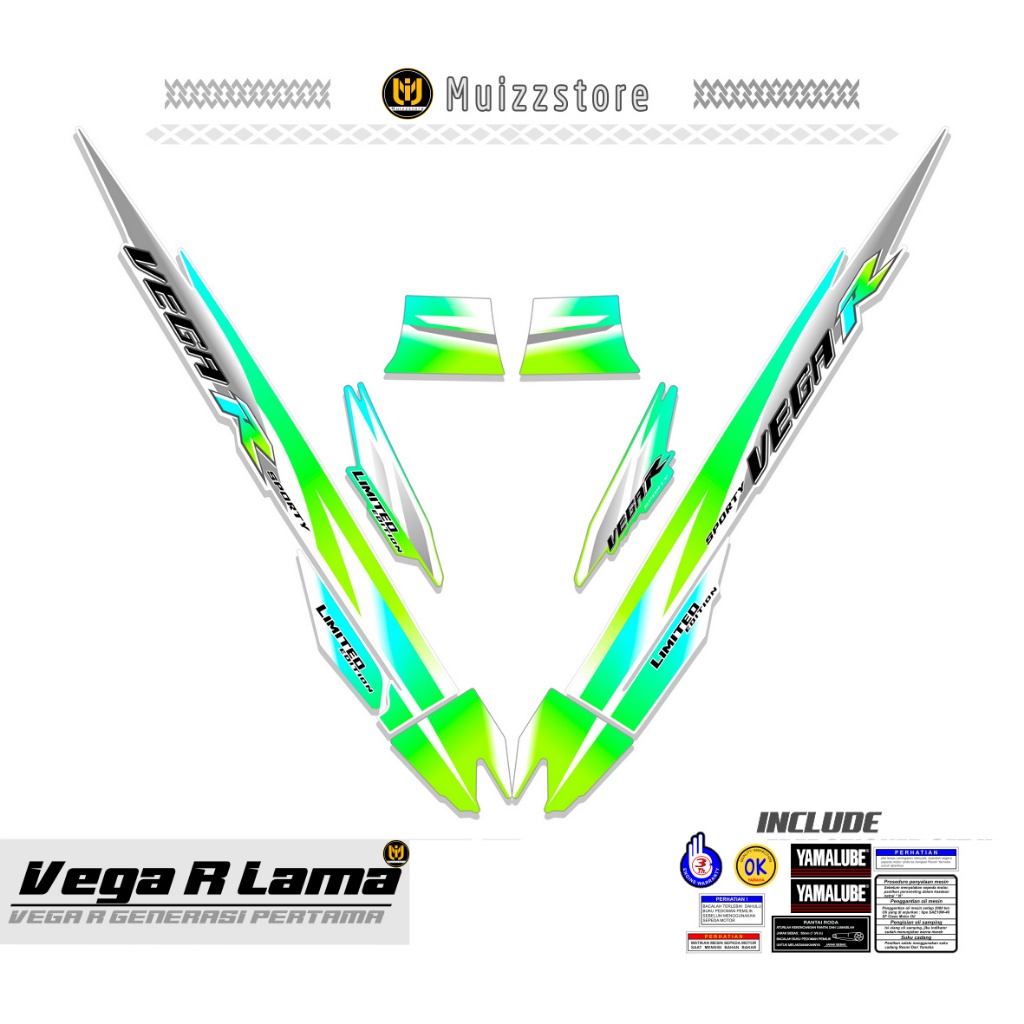 Sticker YAMAHA VEGA R LAMA / MOTIF 16 / STRIPPING VEGA LAMA / CRYPTON ...