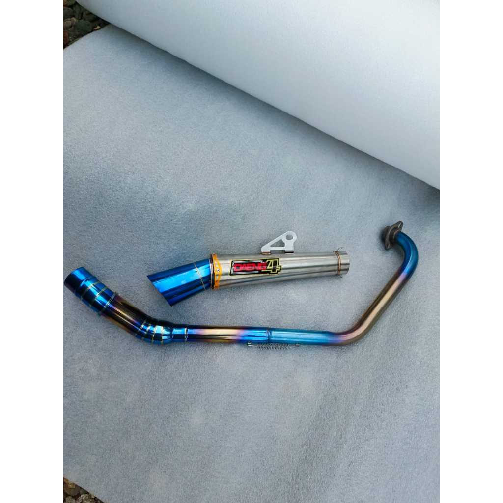 Stainless big elbow bluegold with exhaust daeng sai4 for Tmx 125/155 ...
