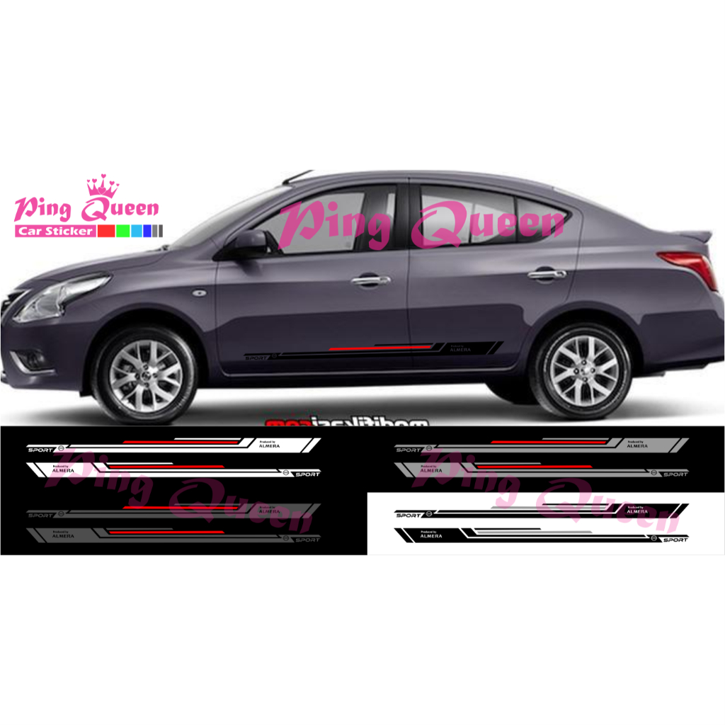 Sticker LIST Side BODY ALMERA Latest MOTIF CUTTING NISSAN ALMERA Car ...