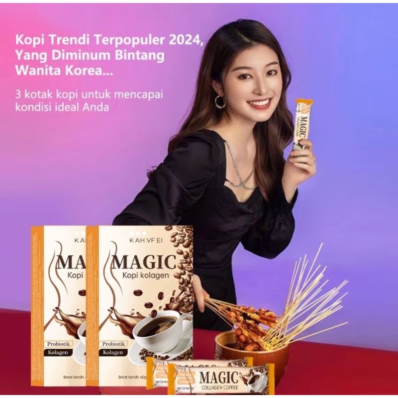1 BOX Of Coffee Collagen MAGIC Fat Loss Contents 12 Sachets | Shopee ...