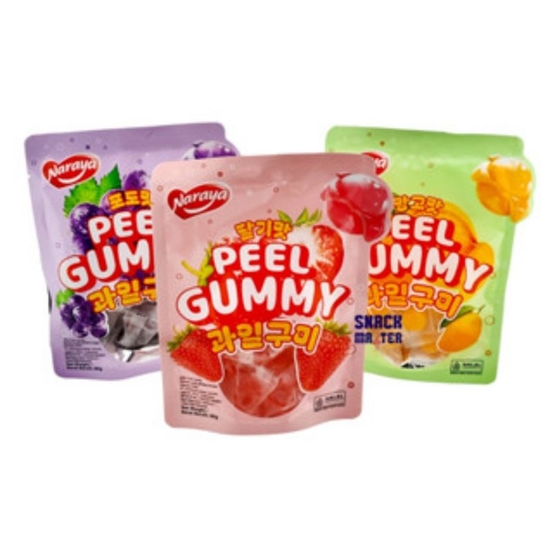 Naraya Peel Gummy Jelly Candy Peel Mango, Grape, Strawberry 80g ...
