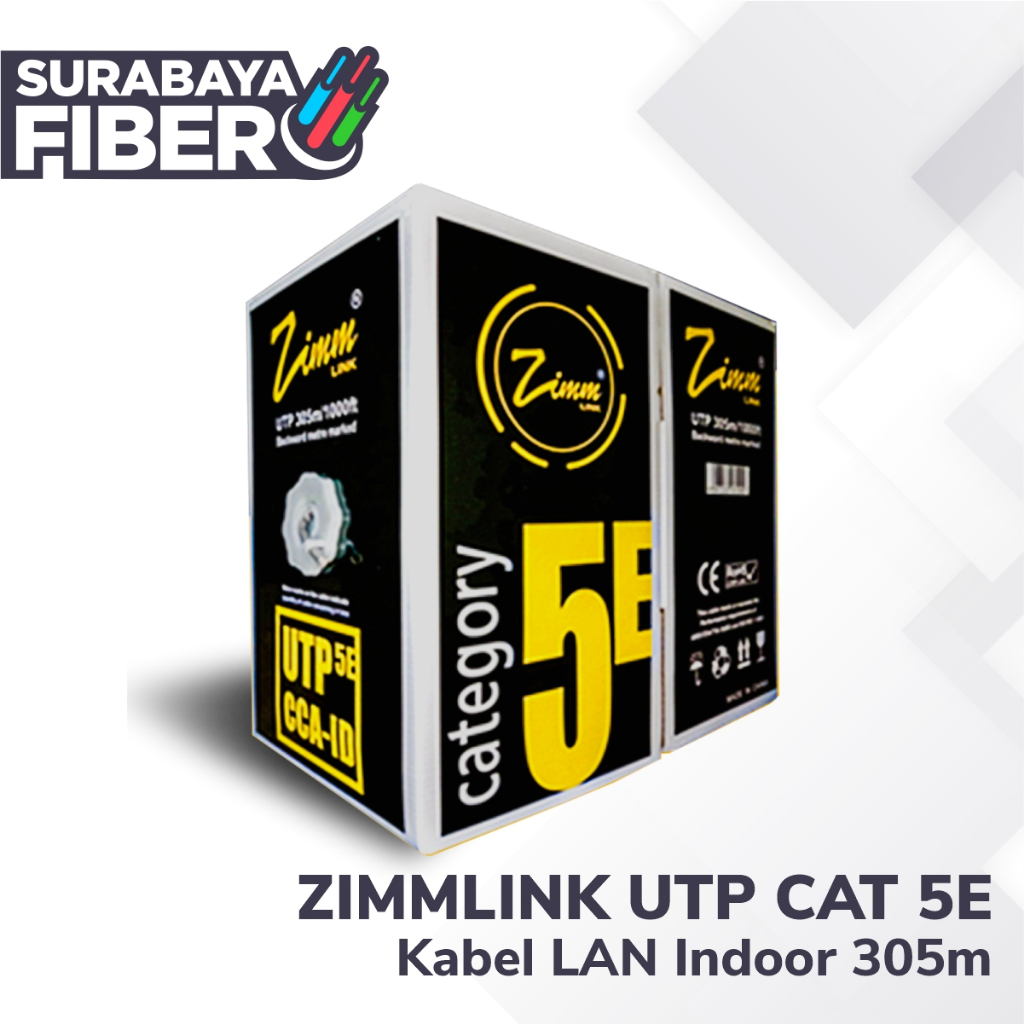 Zimmlink UTP Indoor Cat 5e Black - 305 meter UTP LAN Cable - 5G 100Mb ...