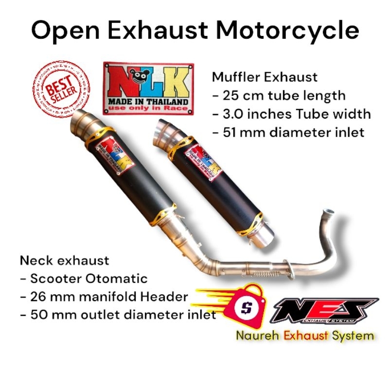 Nlk Exhaust Ego/Avantiz/Solariz/Lc125/Nvx v1 V2/Nmax v1 V2 | Shopee ...