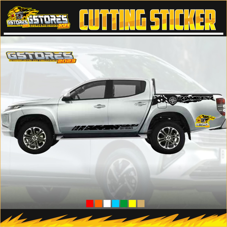 Double cabin car stick hilux triton 4x4 cutting car sticker hilux tri ...