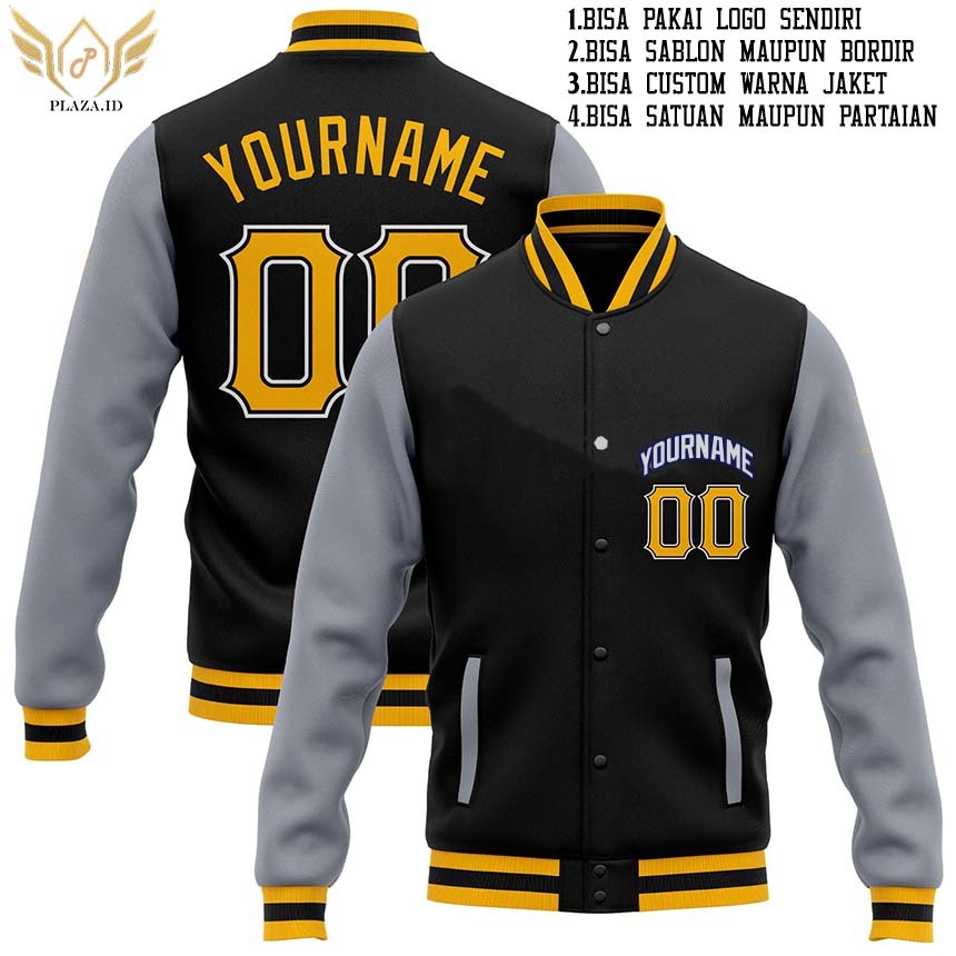 HITAM Custom VARSITY BOMBER JACKET FRONT BACK. CUSTOM VARSITY JACKET S ...