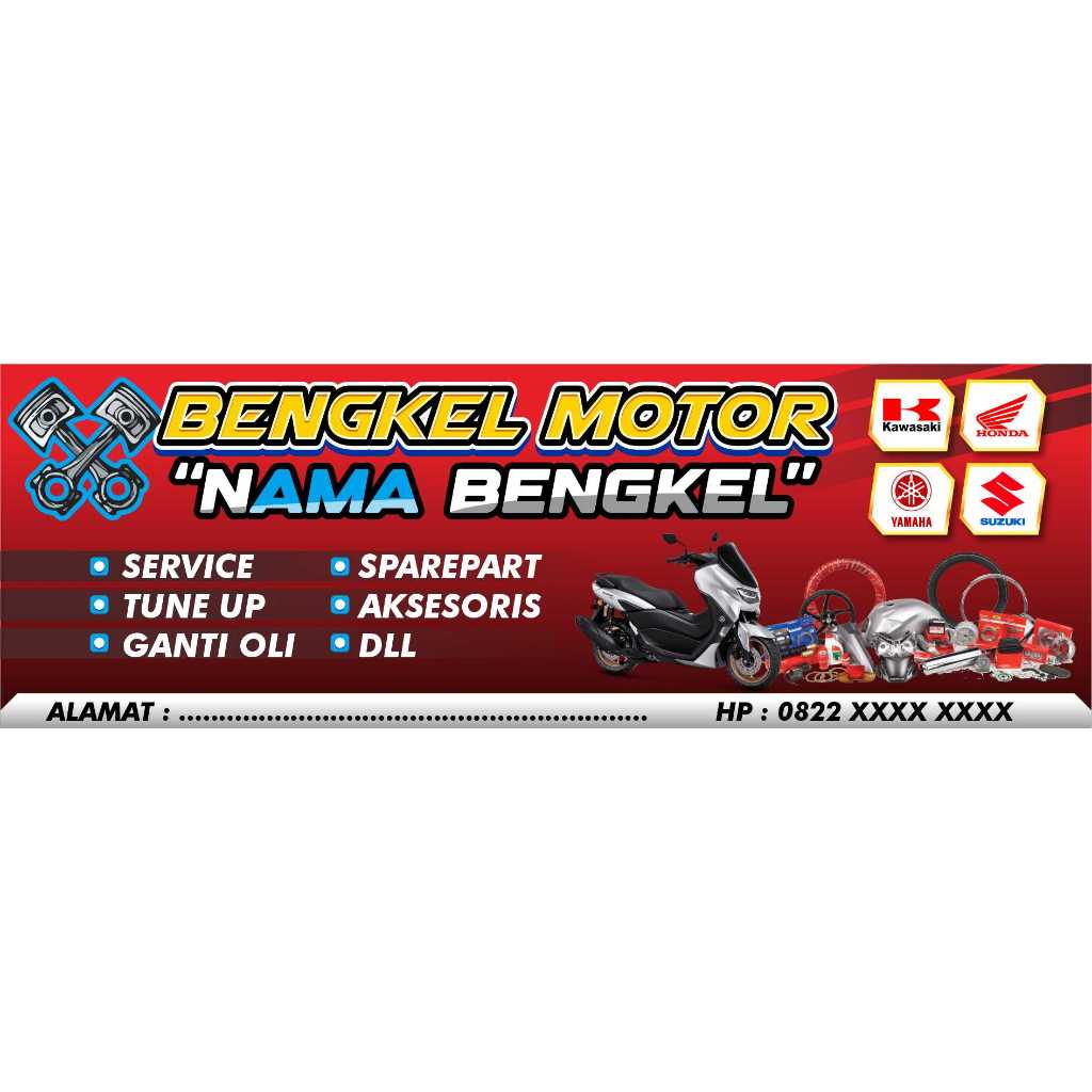 Custom MOTORCYCLE WORKSHOP BANNER DESIGN & SIZE | Shopee Malaysia
