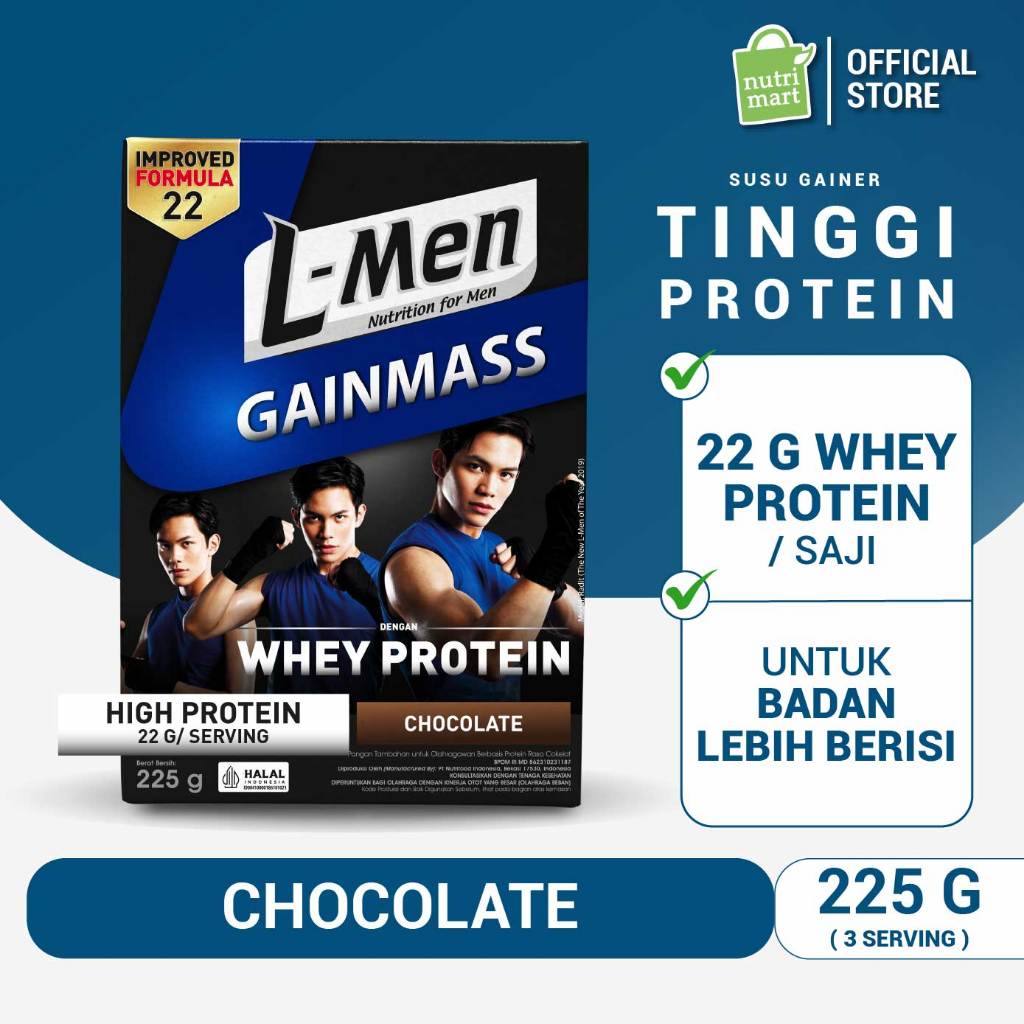 L-men Gain Mass Chocolate 225 grams - Whey Protein High Muscle Mass ...