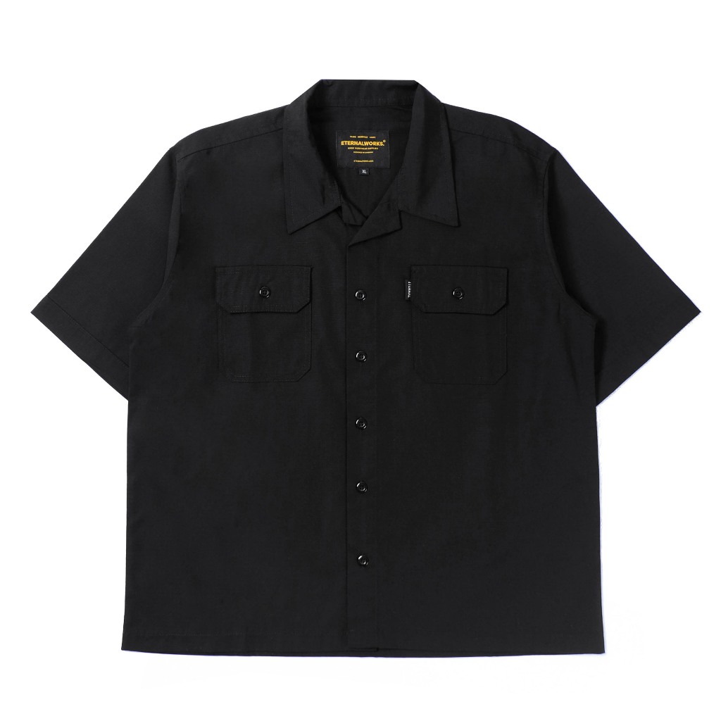 KEMEJA Cleon BLACK RIPSTOP WORKSHIRT - RIPSTOP SHIRT - WORK SHIRT ...
